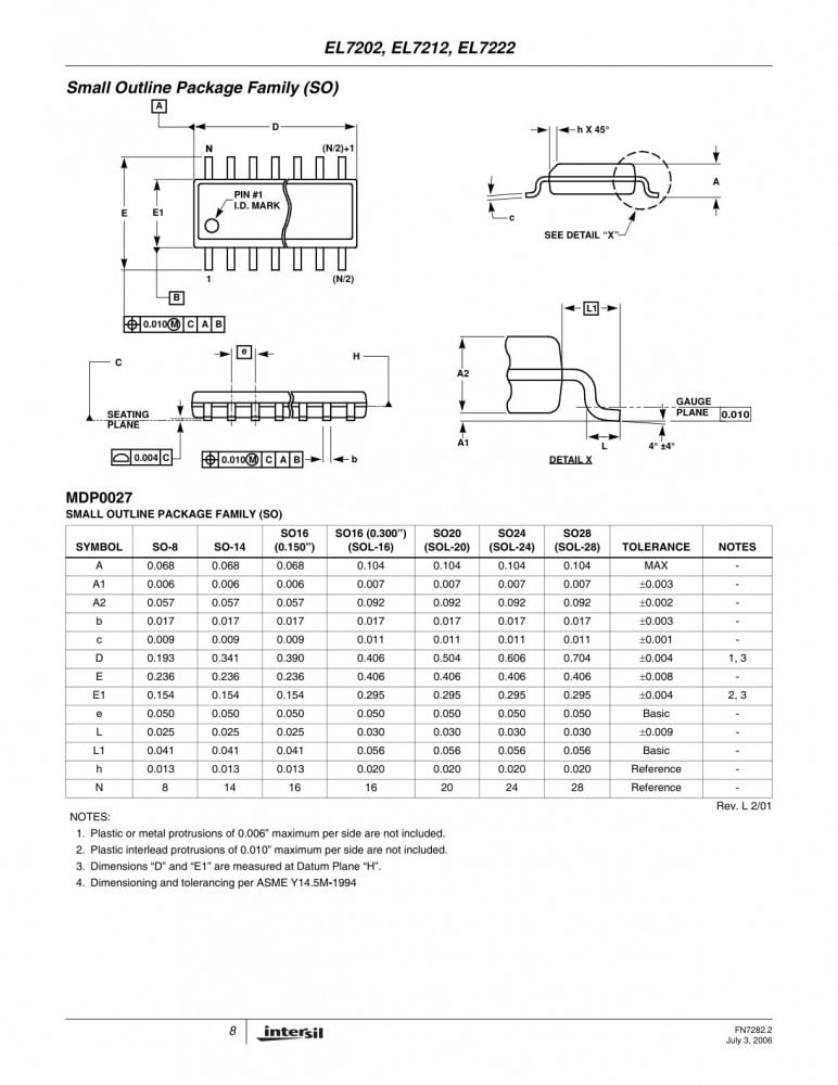 EL7212CNZ datasheet page 8