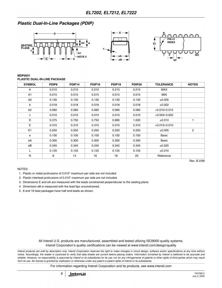 EL7212CNZ datasheet page 9