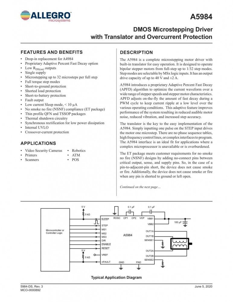 A5984 datasheet page 1