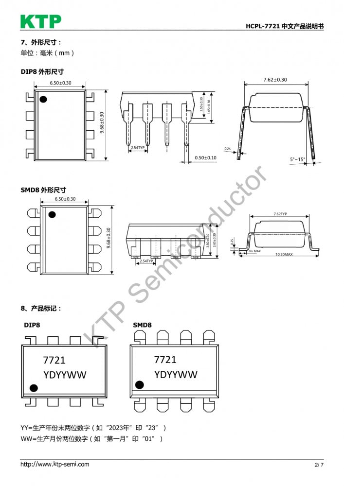 HCPL-7721 datasheet page 2
