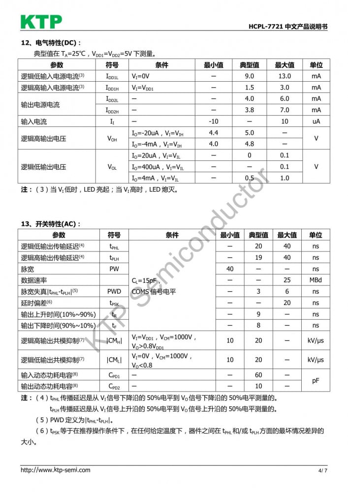HCPL-7721 datasheet page 4
