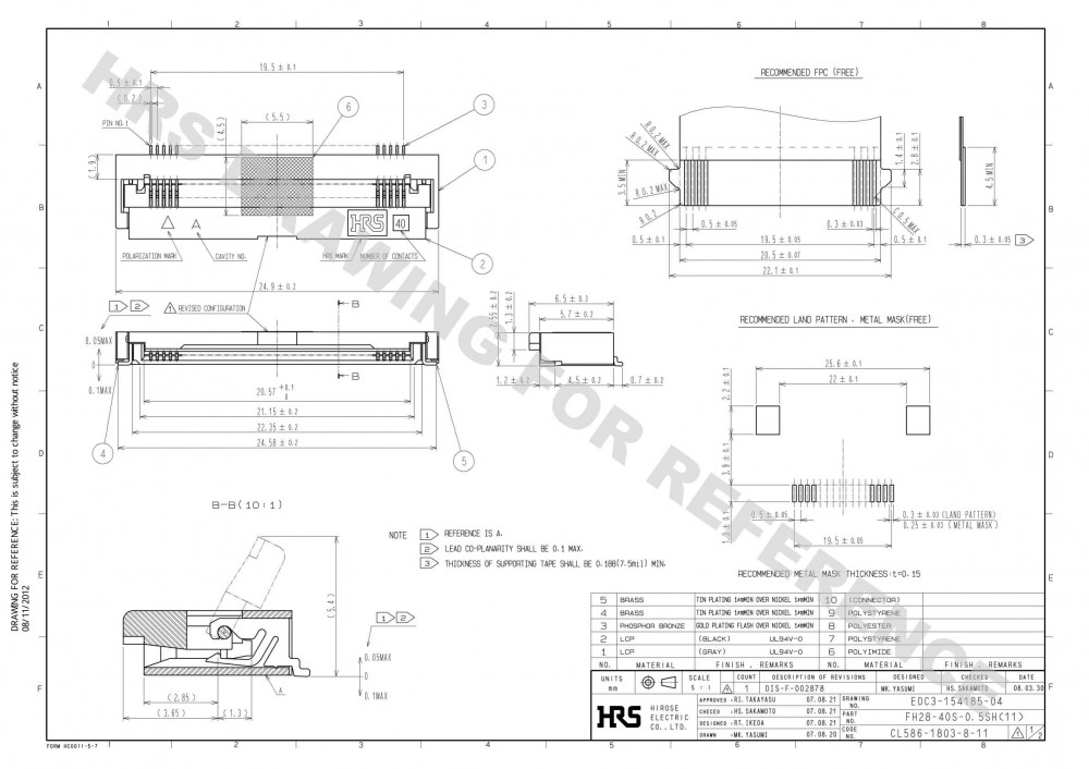 HRS FH28-40S-0.5SH(11) drawing page 1