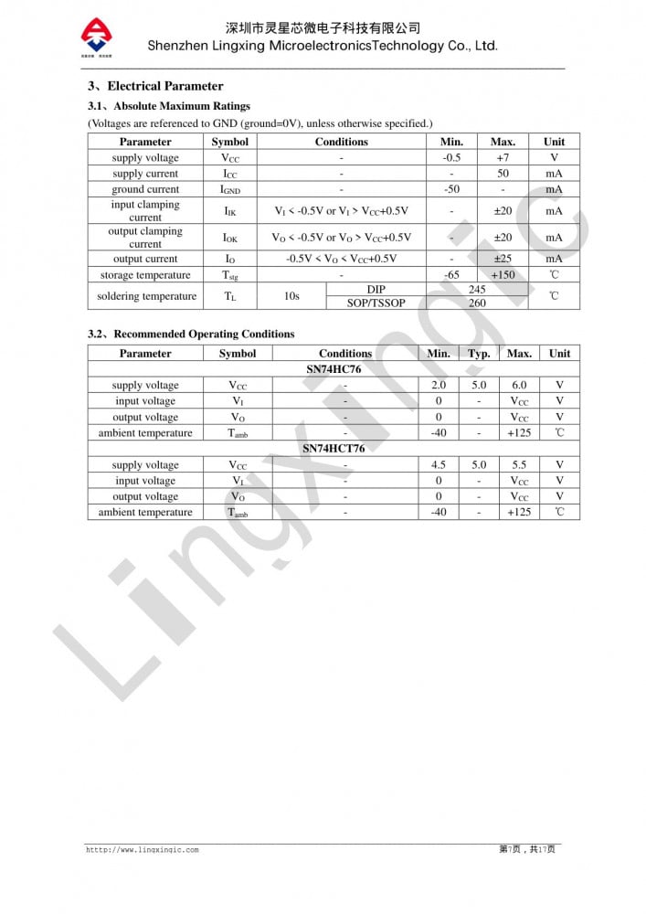 SN74HC76 datasheet page 7