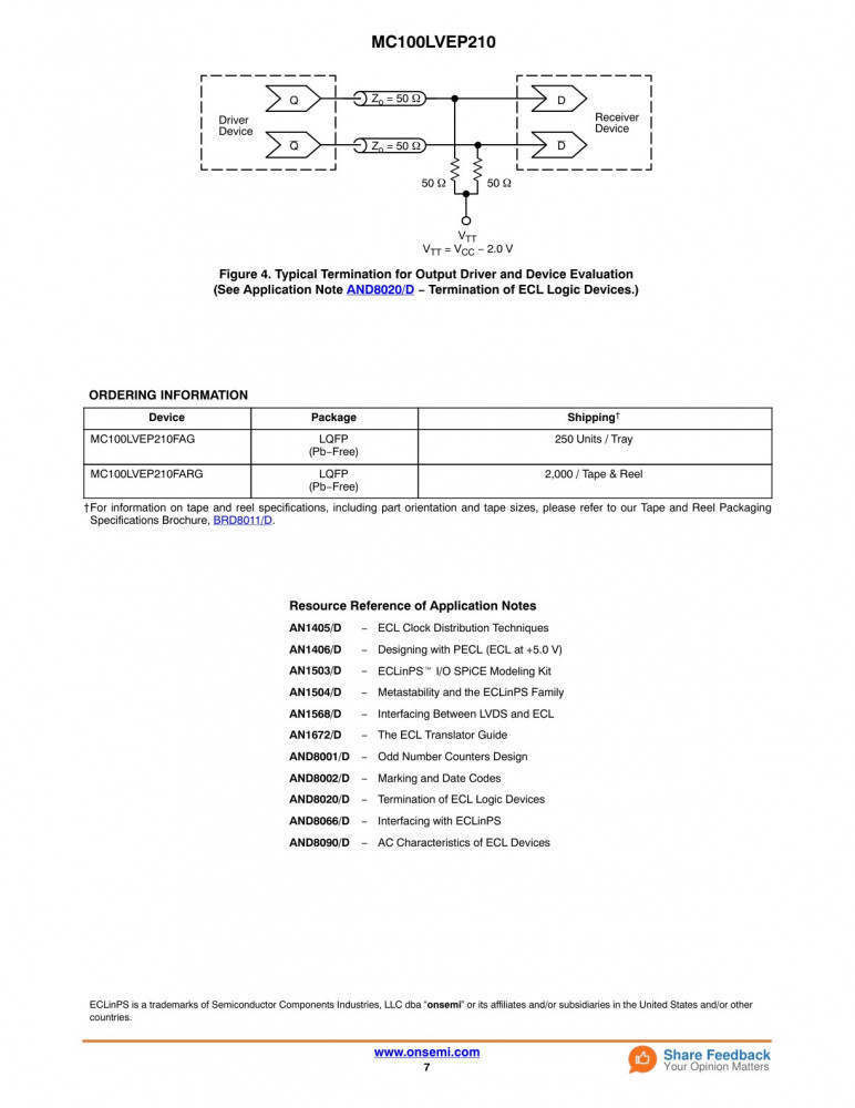 MC100LVEP210 datasheet page 7