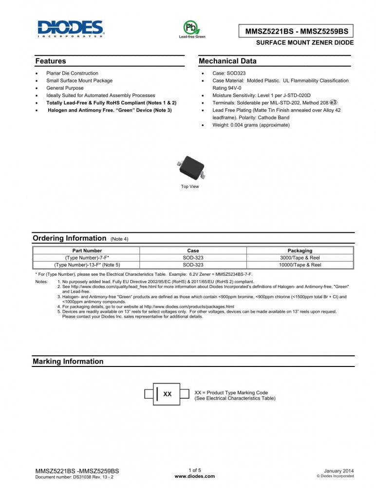 MMSZ5240BS-7-F datasheet page 1