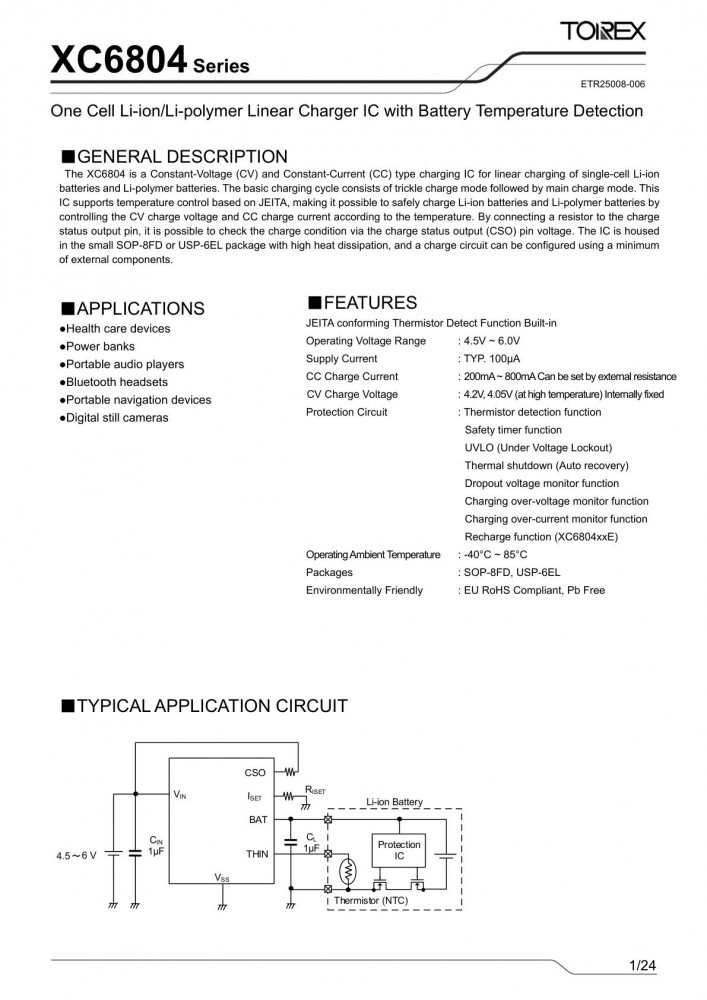 XC6804 datasheet page 1