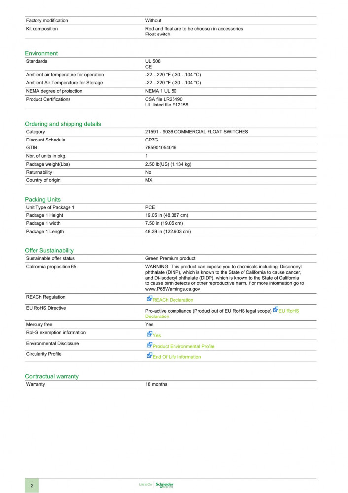 9036GG2H technical document page 2