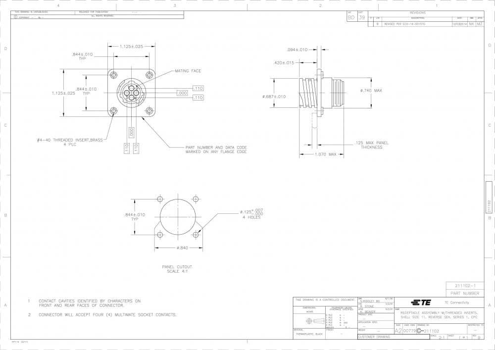 TE Connectivity 211102-1 technical drawing preview
