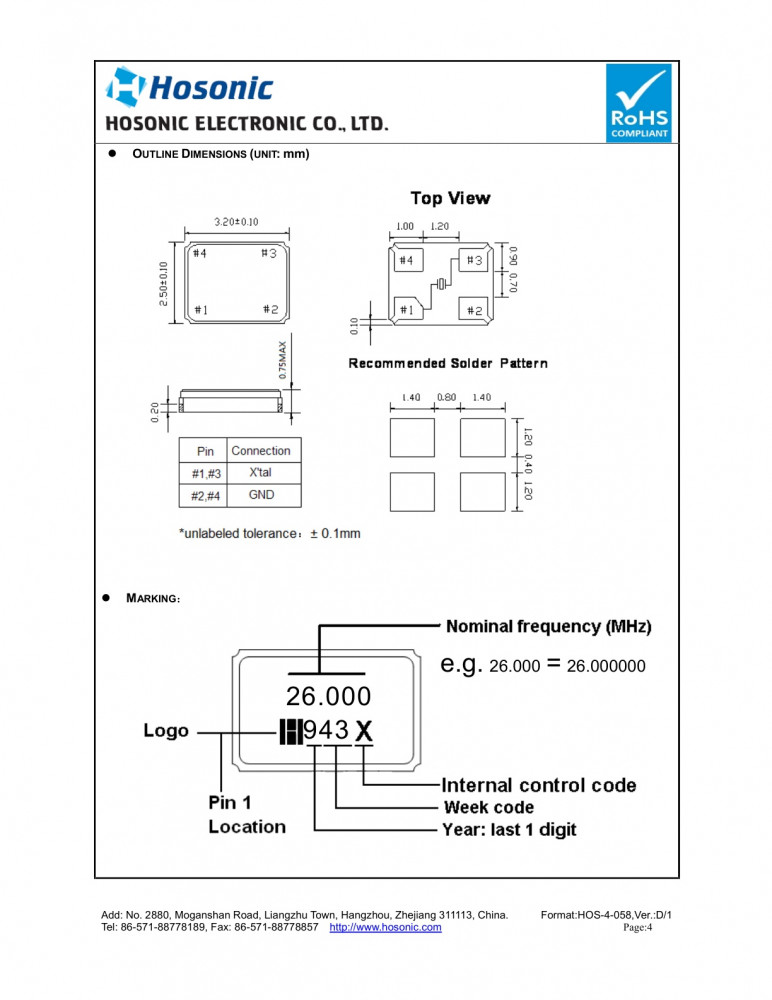 HOSONIC E3SB26E000036E datasheet page 4