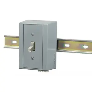 DIN Rail Utility Box, Complete Unit- Duplex Receptacle, 1) 15A 125V, 2-Pole 3-Wire Grounding, 5-15R, Gray