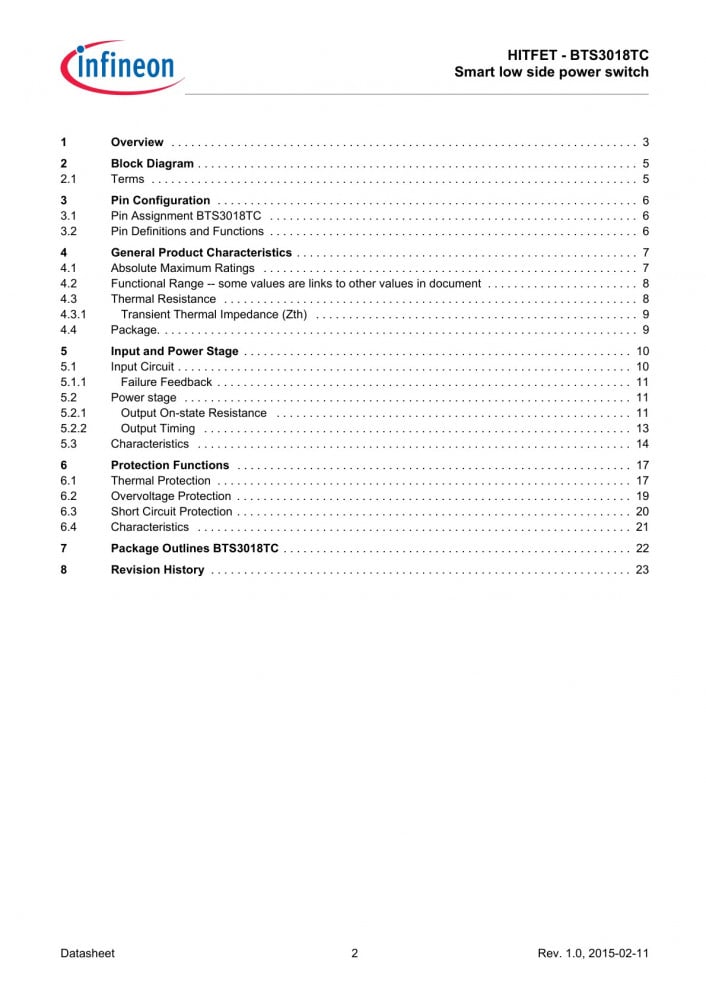 BTS3018TC datasheet page 2