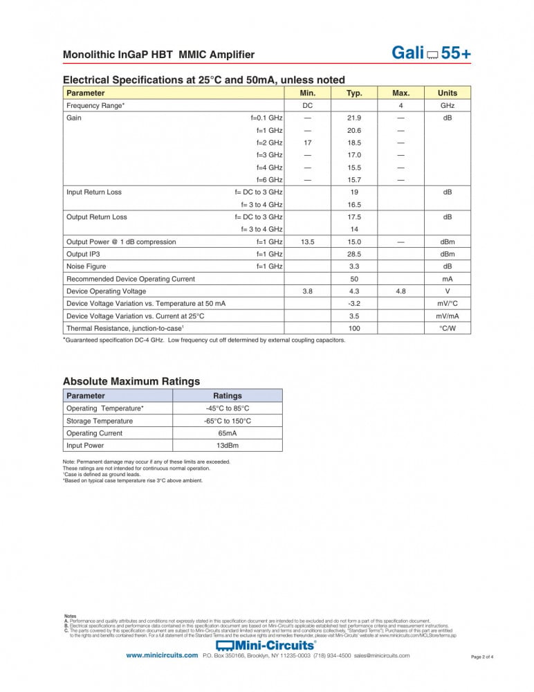 GALI-55+ datasheet page 2