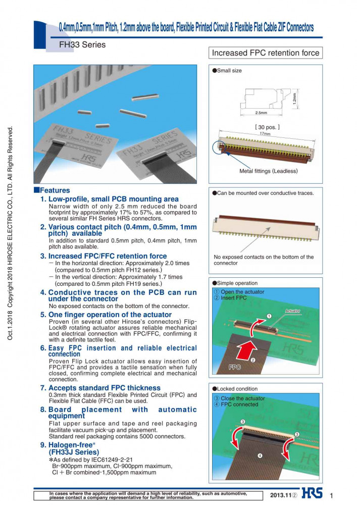 FH33 datasheet page 1