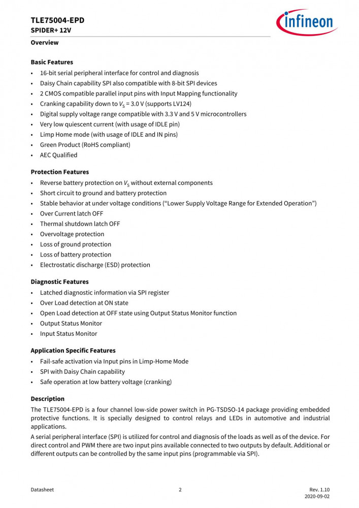 TLE75004-EPD document page 2