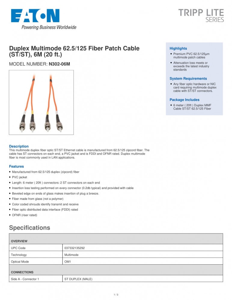 N302-06M technical document page 1