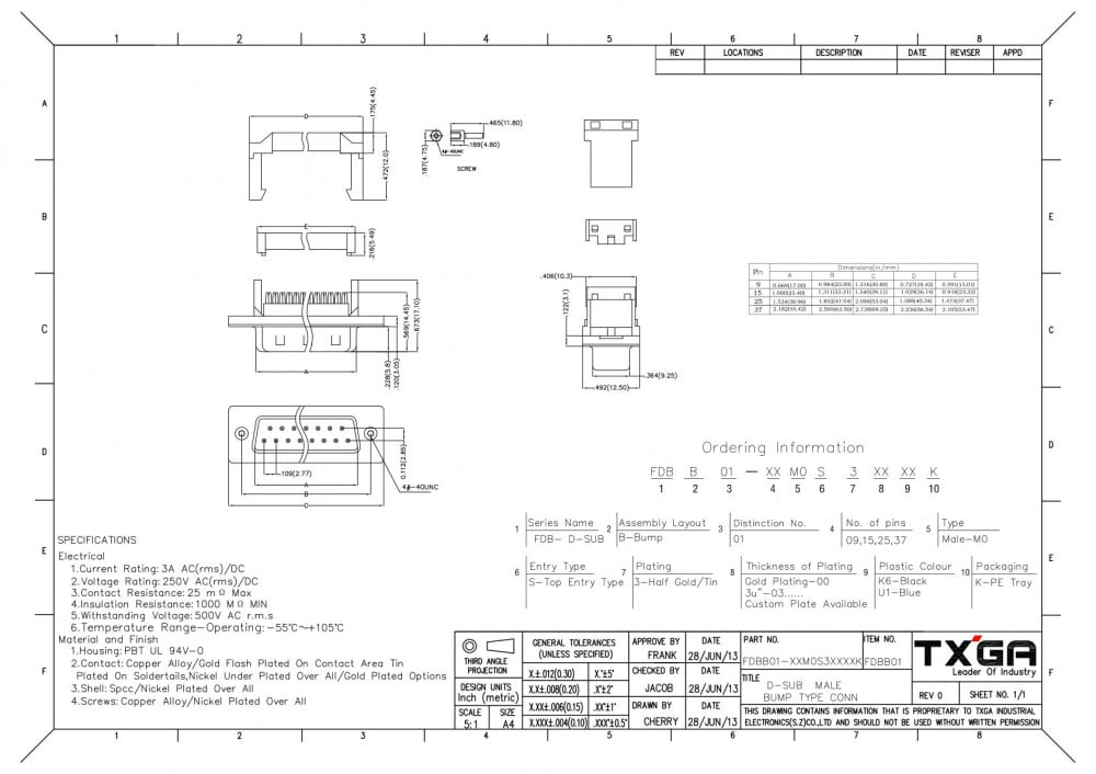 FDBB01-09M0S300U1K technical document preview