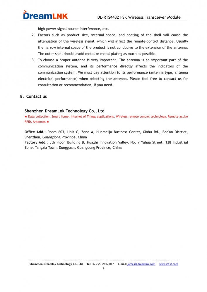 DL-RTS4432-433M datasheet page 7