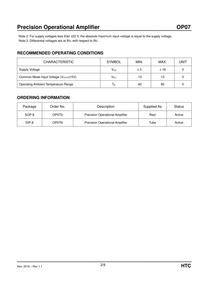OP07D technical document page 2