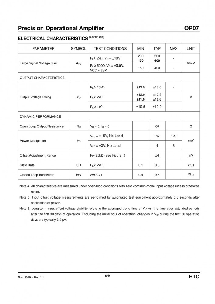 OP07D technical document page 6