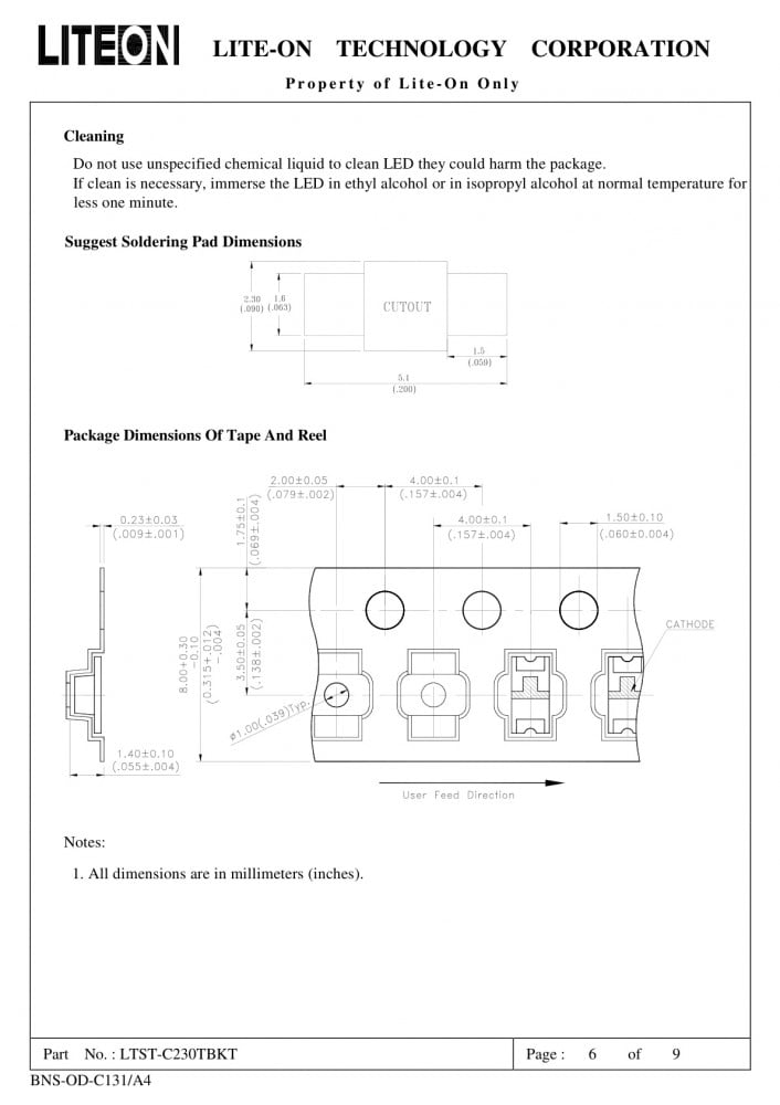 LTST-C230TBKT datasheet page 6