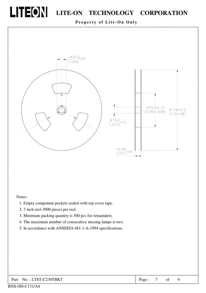 LTST-C230TBKT datasheet page 7