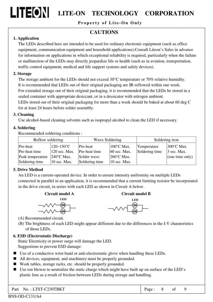 LTST-C230TBKT datasheet page 8