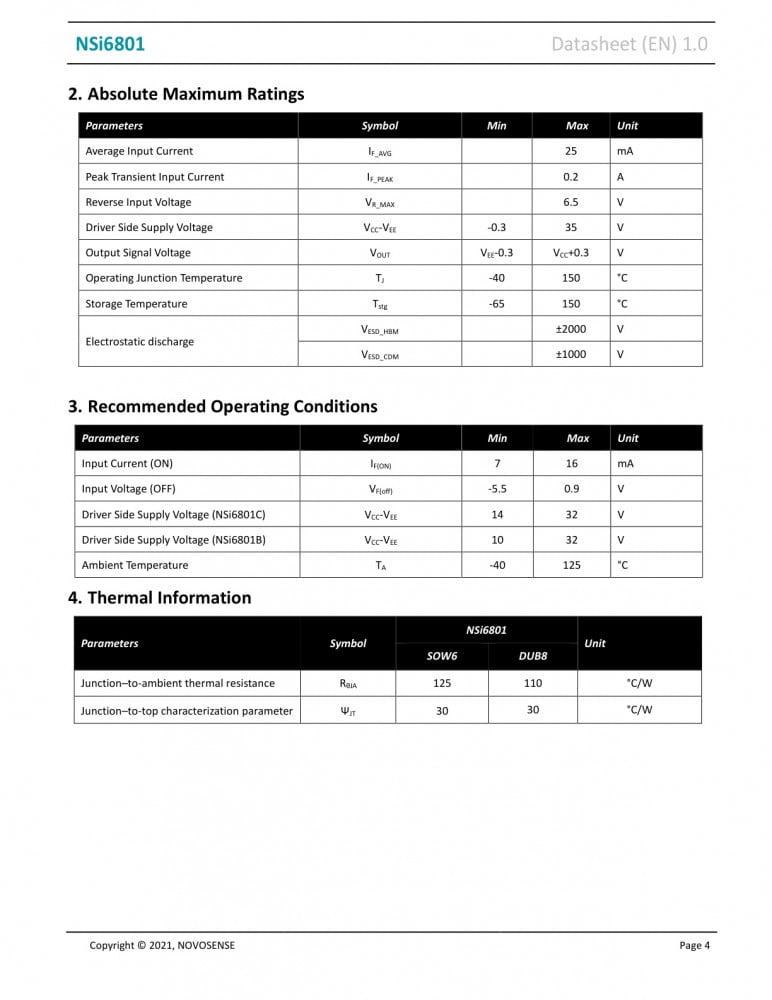 NSi6801 datasheet page 4