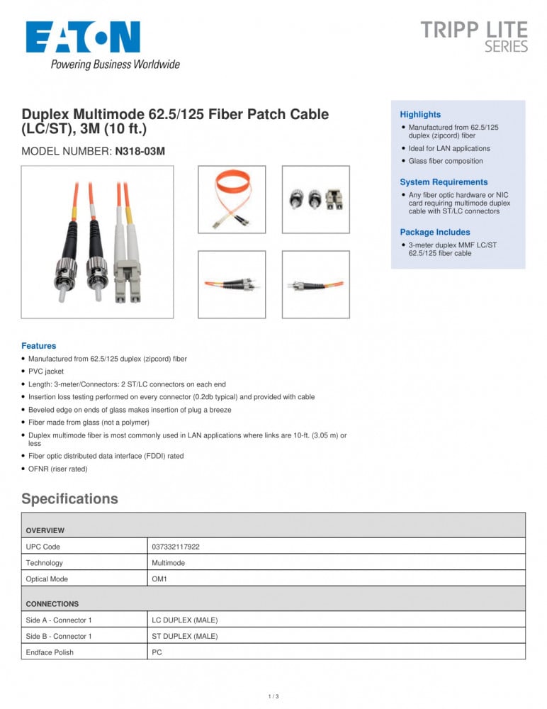 N318-03M technical document page 1