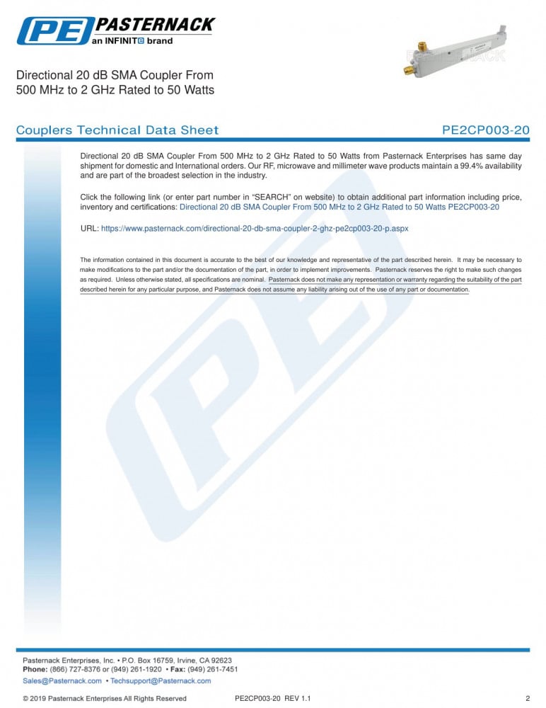 PE2CP003-20 technical document page 2