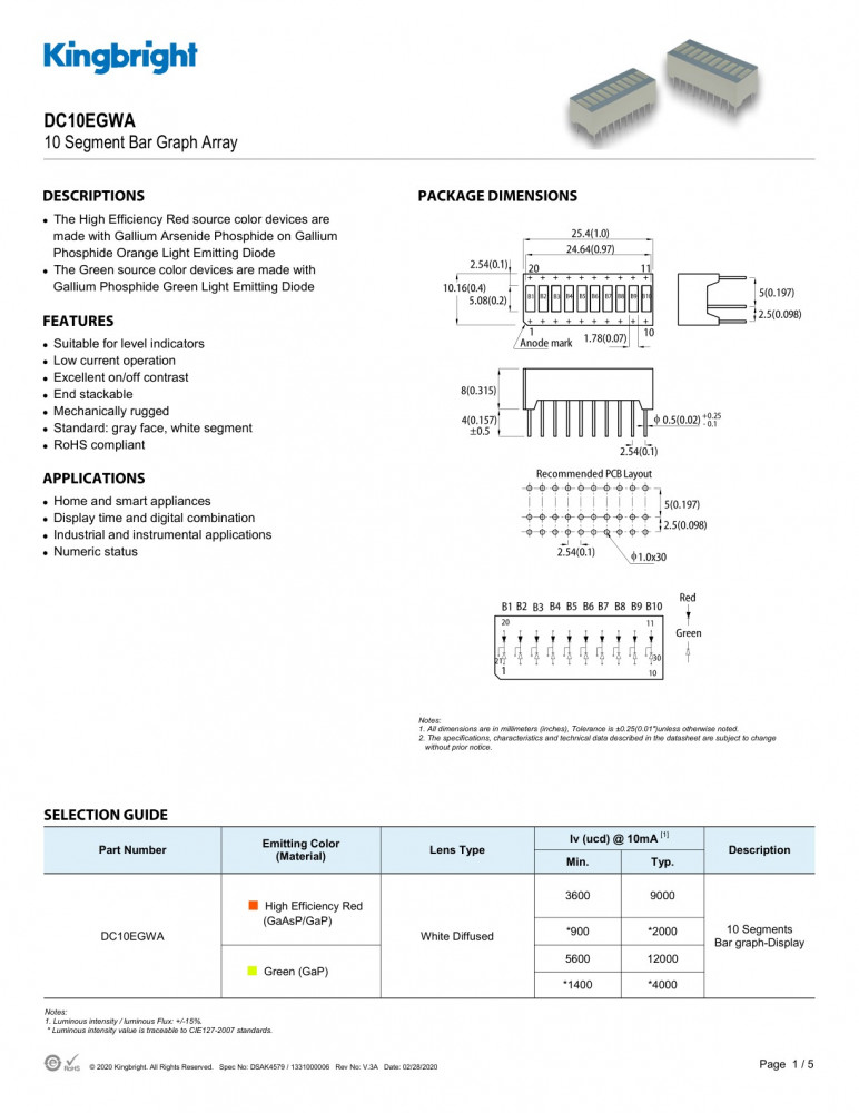 DC10EGWA datasheet page 1
