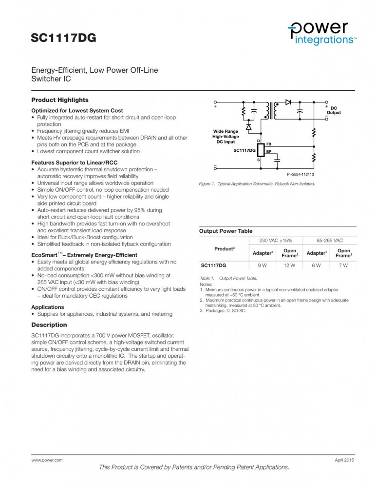 SC1117DG-TL datasheet page 1