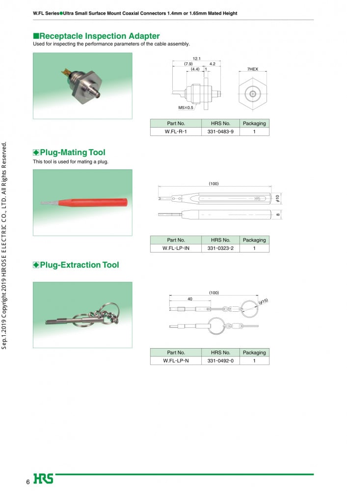 HRS W.FL datasheet page 6