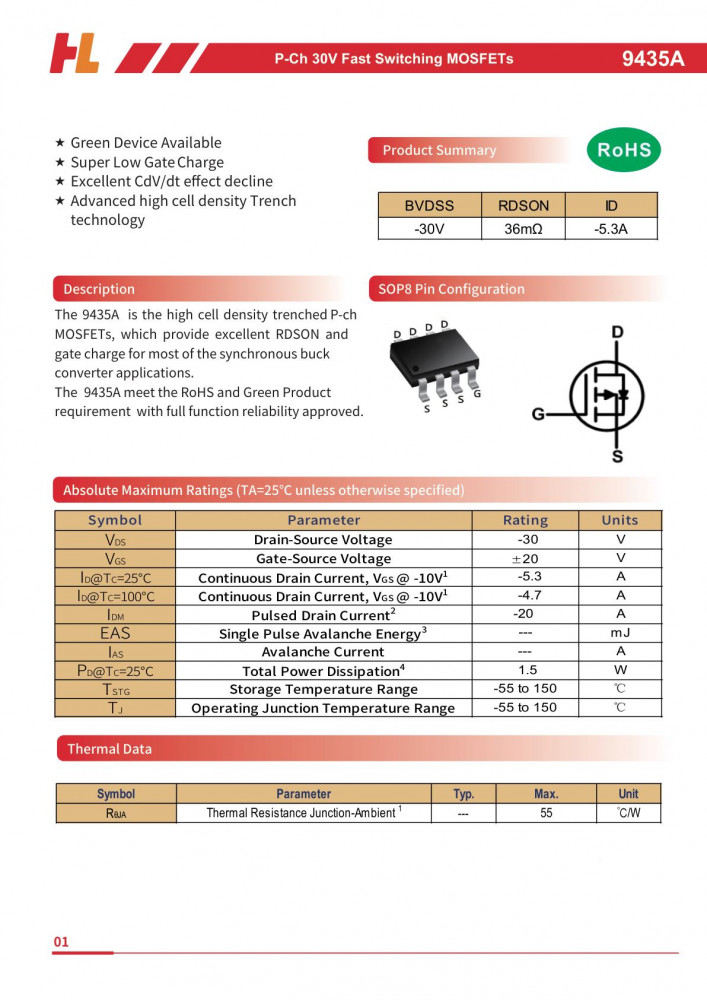 HL 9435A datasheet page 1