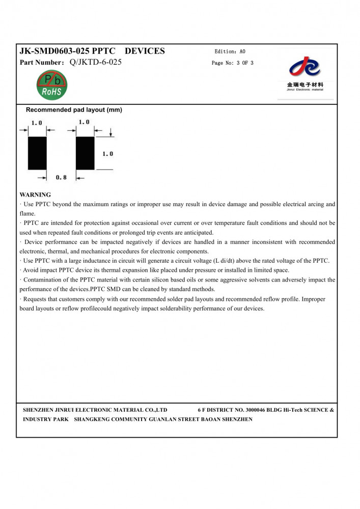 JK-SMD0603-025-6 datasheet page 3