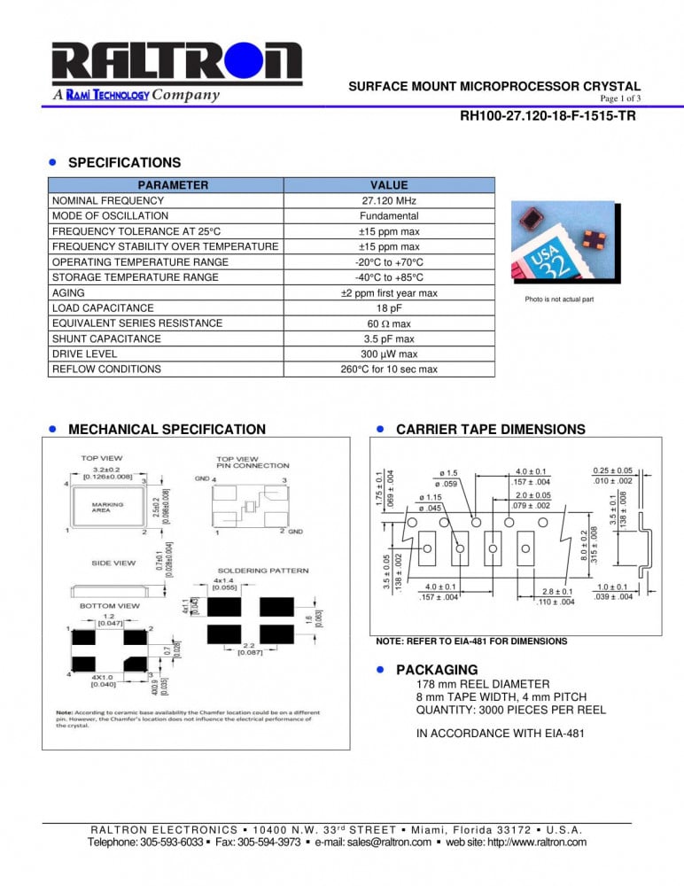 RH100-27.120-18-F-1515-TR specification page 1