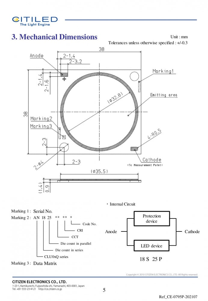 CITIZEN CLU05Q datasheet page 5