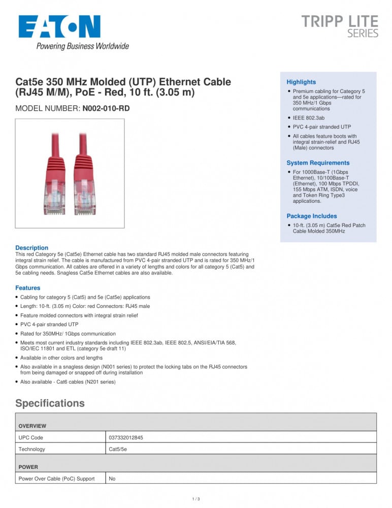 N002-010-RD technical document page 1