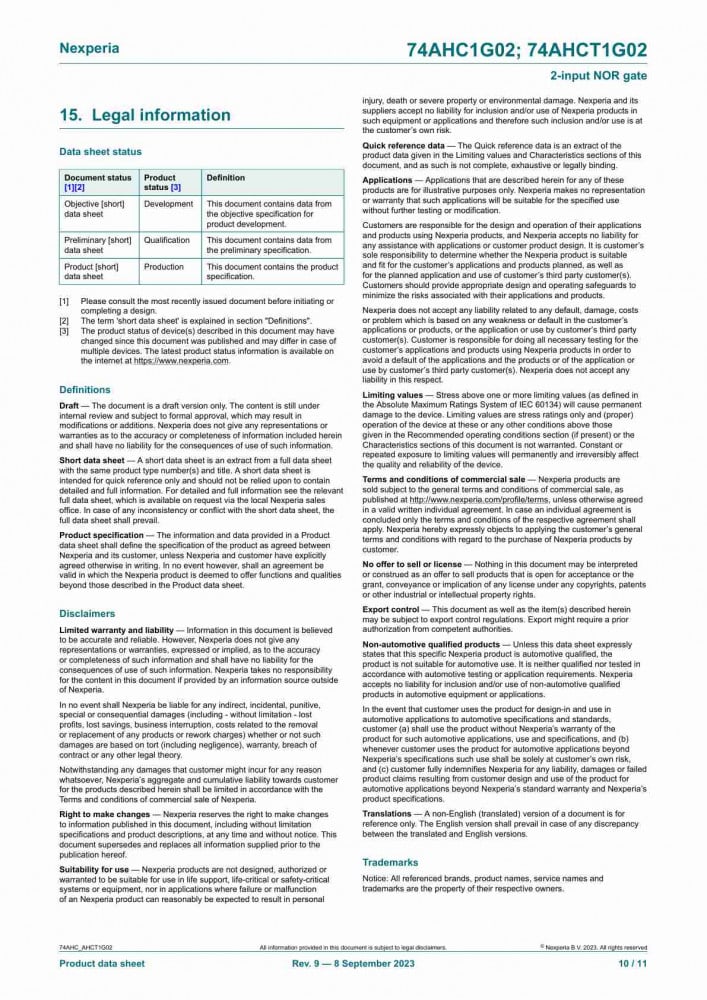 74AHCT1G02 datasheet page 10