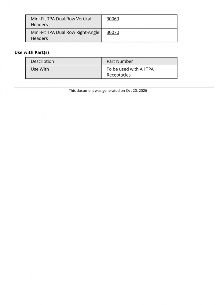 Technical document page 3 for MOLEX 15970071