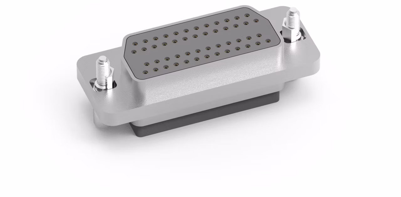 AirBorn RocKet Series, Macro-D Power Plug, 6 Rows, Crimp Removable, Turning Jackscrews, Polarization 1, 100 Circuits