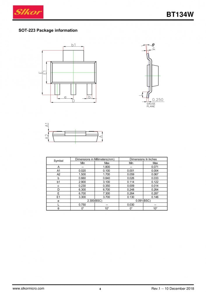 BT134W datasheet page 4