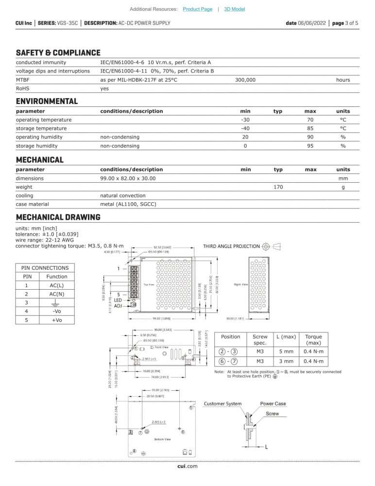 VGS-35C-15 datasheet page 3