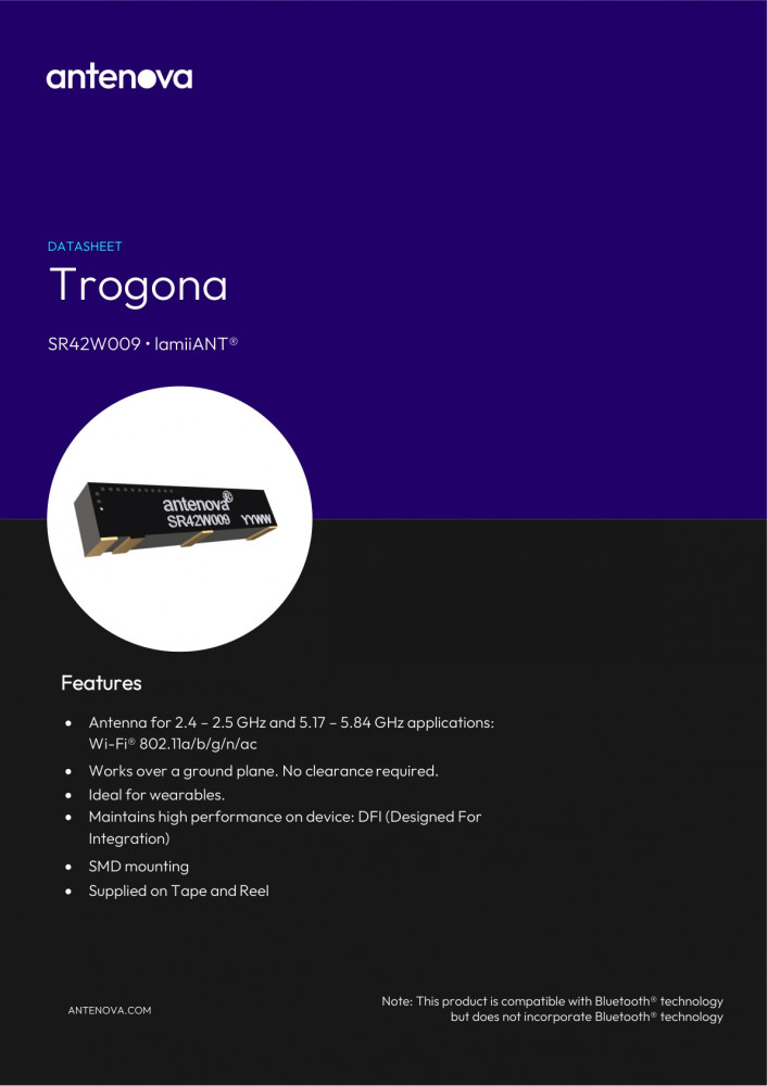 Trogona SR42W009 datasheet page 1