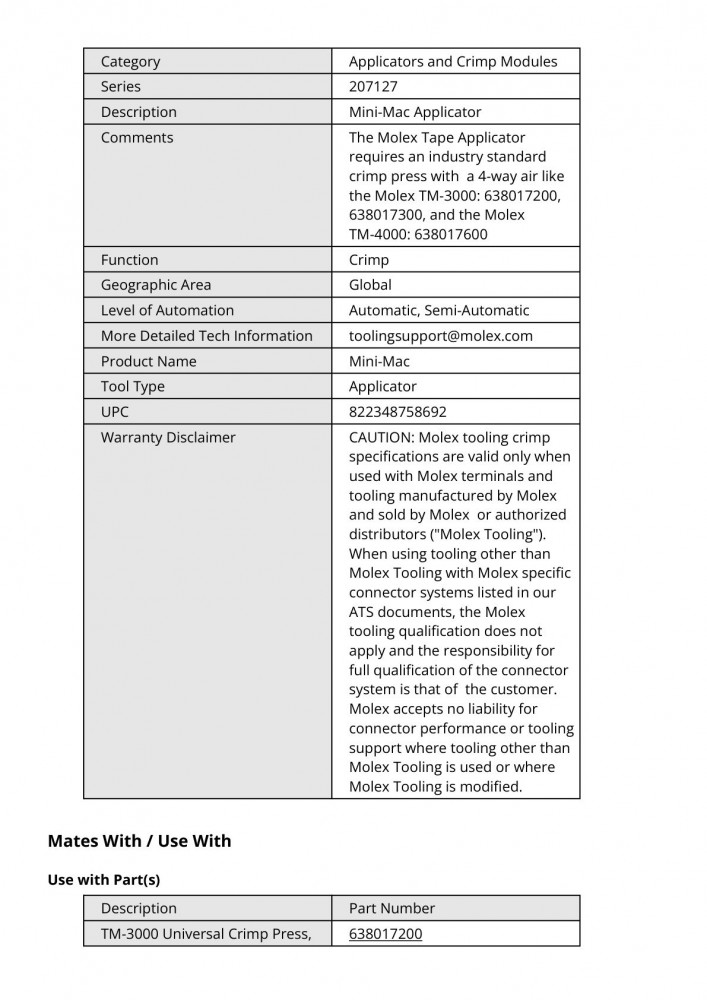 MOLEX 638852600 product document page 2