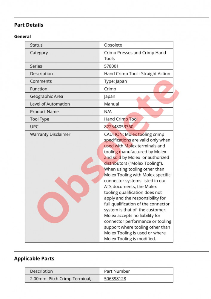 MOLEX 5780015400 technical document preview, page 2