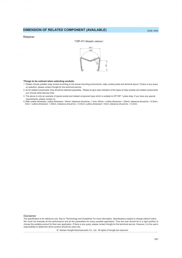 HONGFA HF118F datasheet page 5