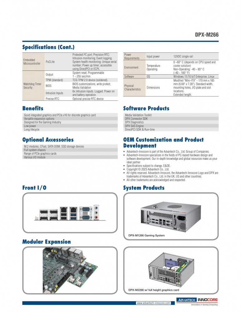 DPX-M266 product documentation page 2