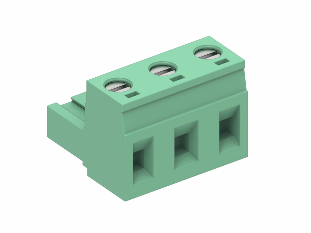 3.81mm Pitch Eurostyle Horizontal Plug, In-Line with Retention Screws, 3 Circuits