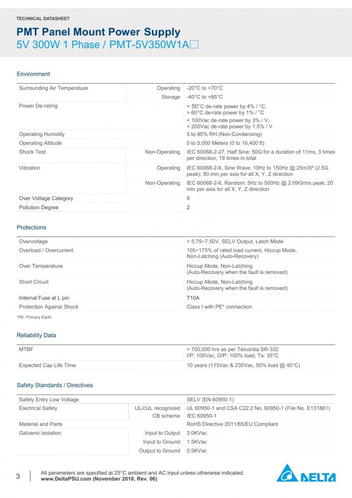 DELTA PMT-5V350W1AN datasheet page 3