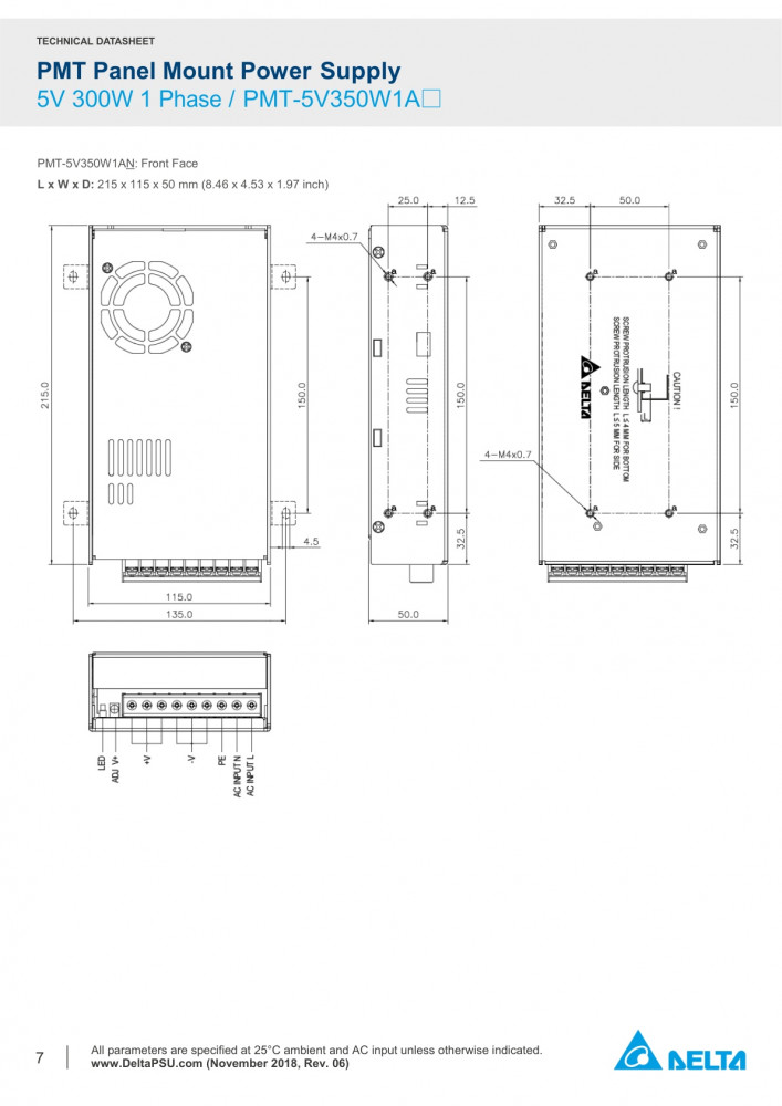 DELTA PMT-5V350W1AN datasheet page 7